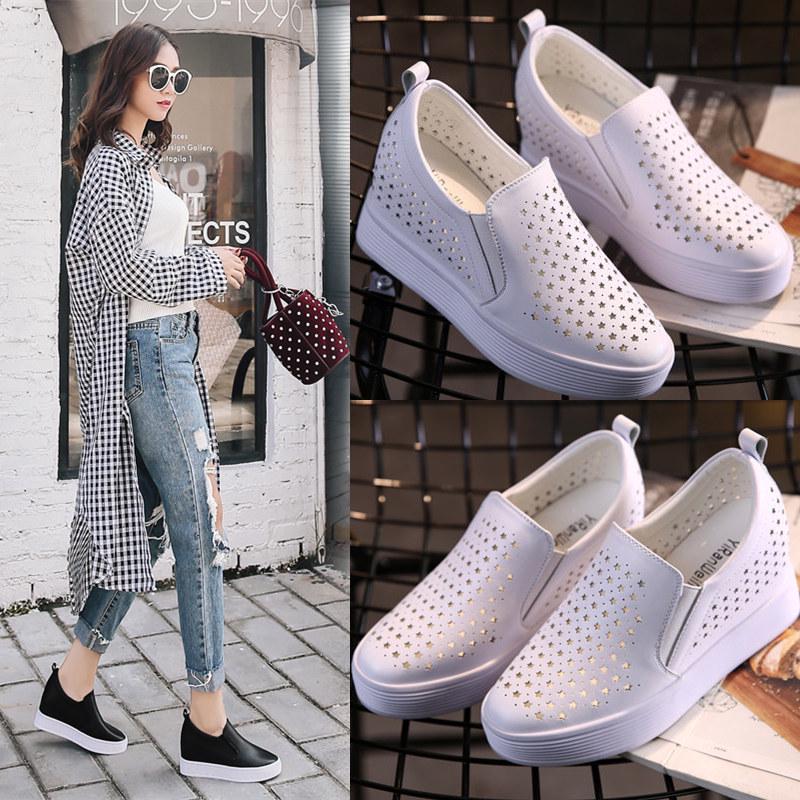 Spring Thick Soled Casual Women Shoes With Hollow Round Toe uygun ...