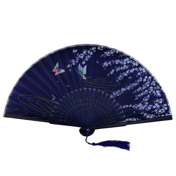 Buy 1pc Women Folding Fan Ancient Butterfly and Tree Pattern Cherry ...