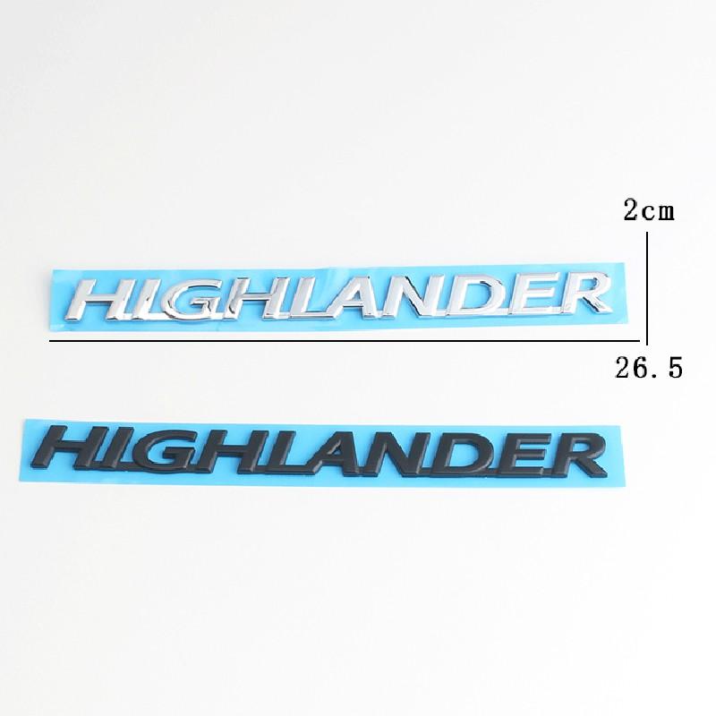 Buy Toyota Highlander HIGHLANDER English Letter for Camry Vios Corolla ...