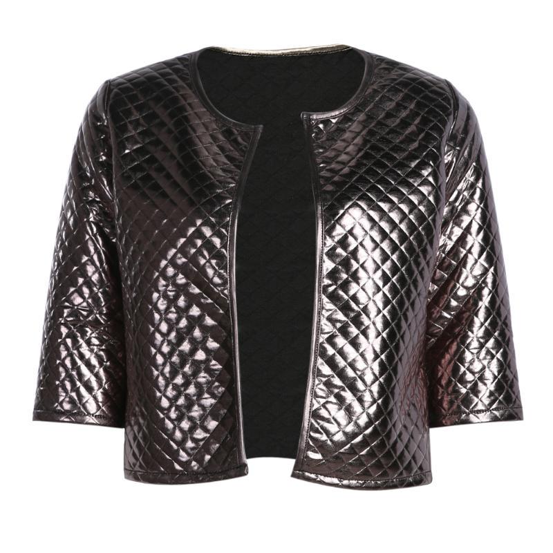 Buy Women Three Quater Sleeve Lozenge Gold Sequins Jackets Coats ...