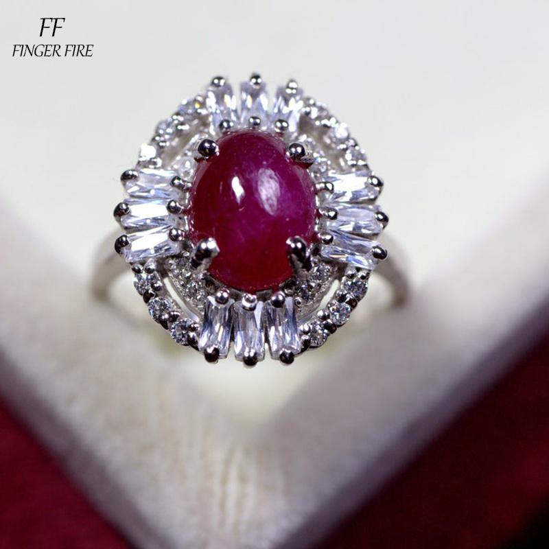 Köp Fashion Ruby Women's Ring Anniversary Gift Ring Party Jewelry | Joom