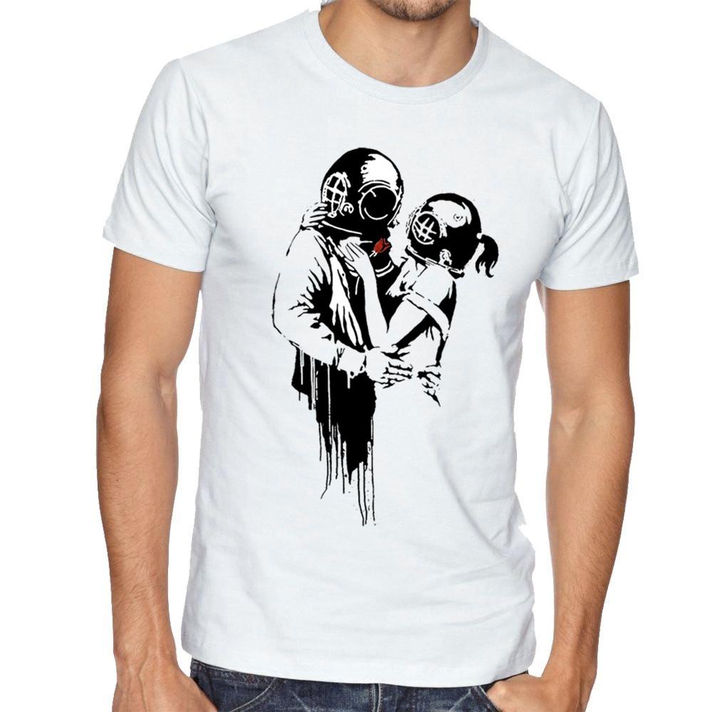 Buy Men Flower Thrower Banksy Panda Guns Urban Art 2022 New Summer ...