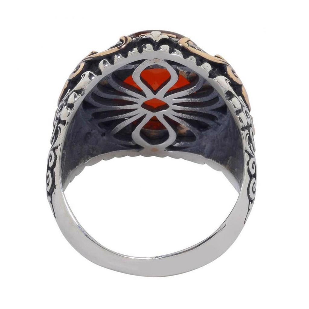 Buy Claret Red Stone Surrounded Dark Claret Red Agate Sterling Silver ...