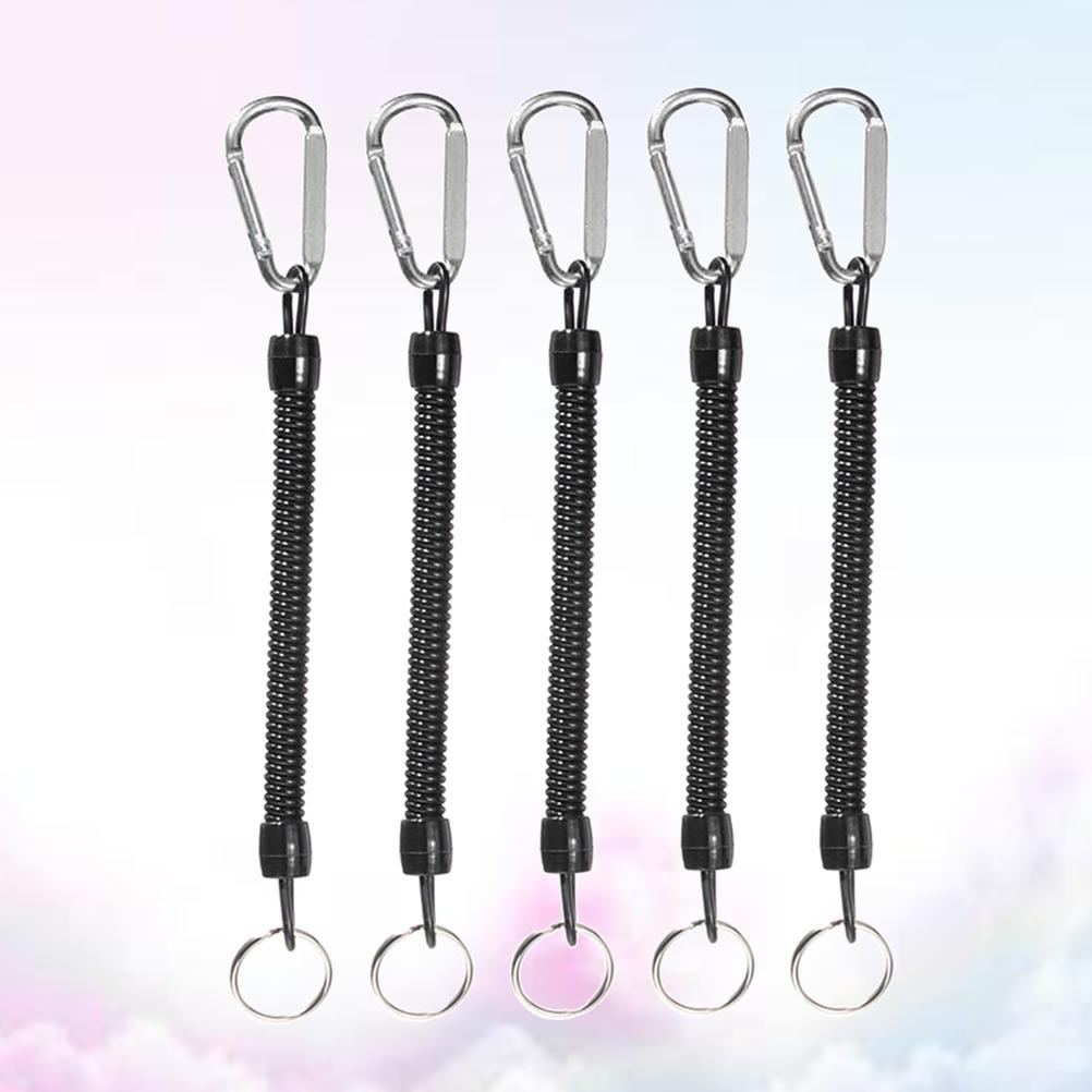 Buy 5pcs Practical Retractable Plastic Elastic Ropes Key Rings Anti ...