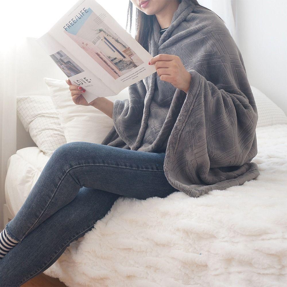 Buy Winter Warm Cape Blanket With Button Thicken Warm Pad Wearable ...