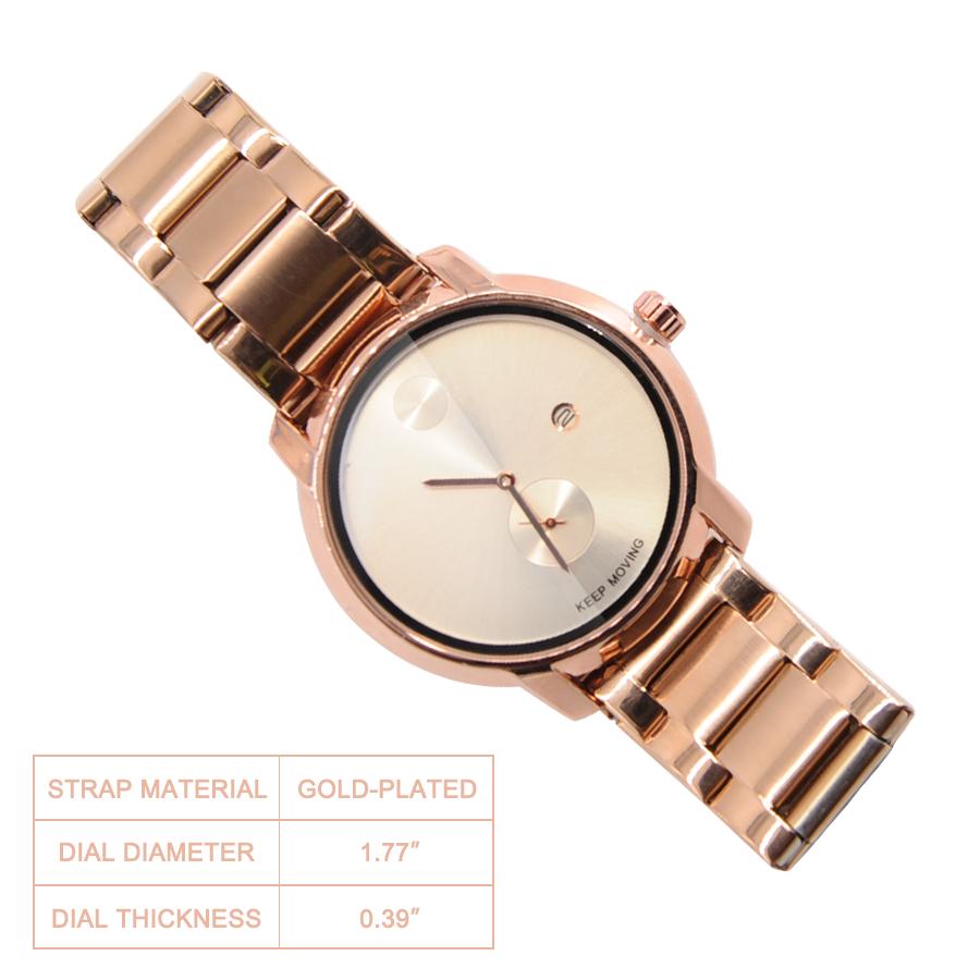 Buy Keep Moving Top Luxury Casual Quartz Watch Gold Stainless Steel ...