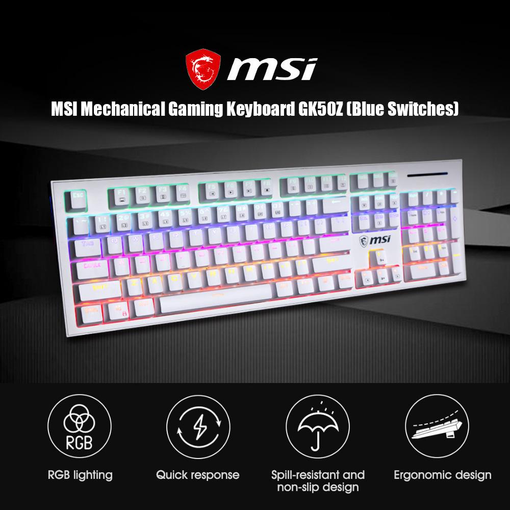 Buy MSI Mechanical Gaming Keyboard GK50Z RGB LED Backlit Wired Keyboard ...