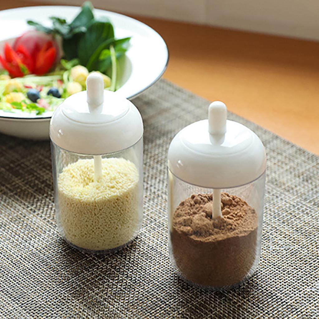 Buy [BD16] Storage Bottle Kitchen Container Glass With Lid Spoon Apply ...