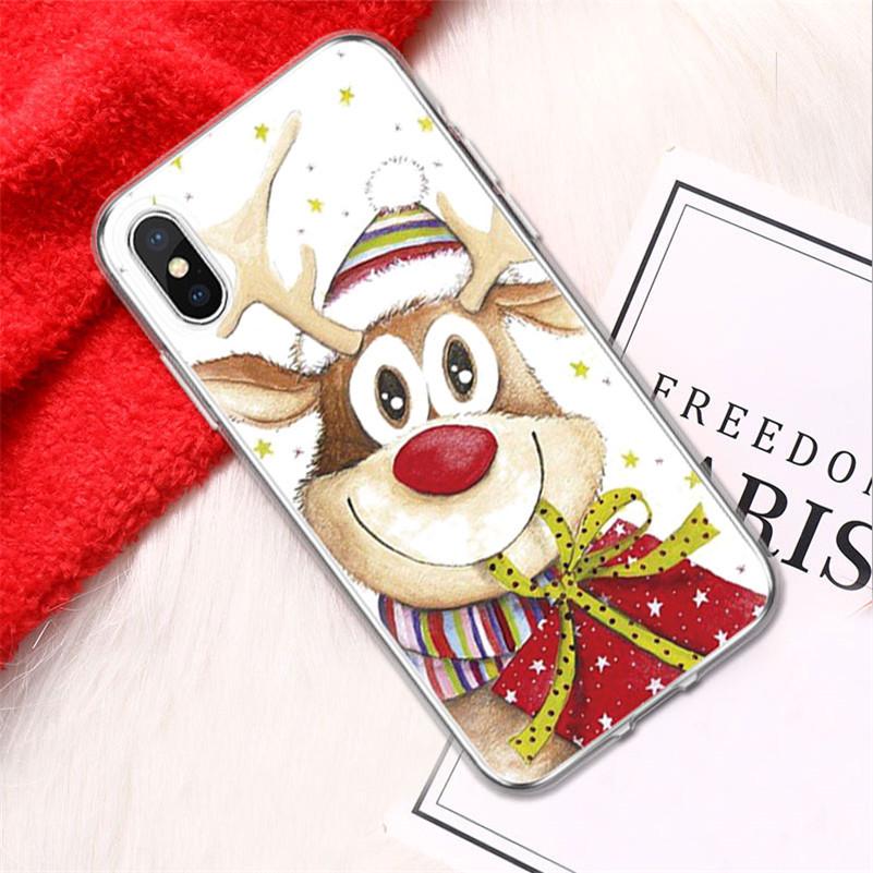 Buy New Year Xmas Elk Deer Print Soft Tpu Mobile Phone Cases Cover for ...
