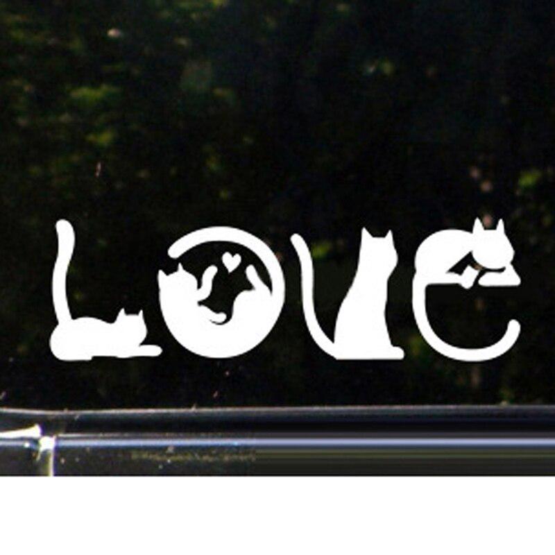 Buy Accessories Car Stickers I LOVE CAT Vehicle High Quality LOVE Cat ...