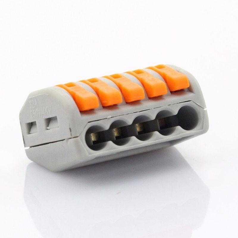 Buy 2/3/4/5/8 Way Reusable Spring Lever Terminal Block Electric Cable ...