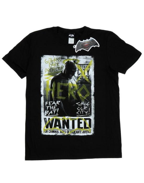 DC Comics Mens Batman v Superman Wanted Poster T-Shirt acheter à prix ...