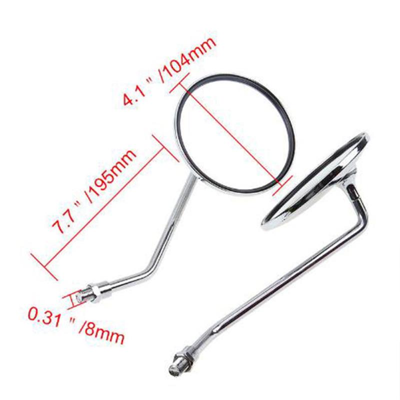 Kaufe 1 Pair Motorcycle Rearview Mirror 8mm 10mm Round Reversing Side