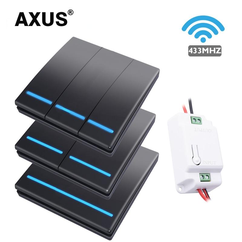Buy AXUS RF 433Mhz Switch Wireless Wall Switch 86 Wall Panel ...