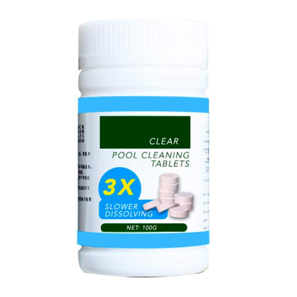 100Pcs Pool Cleaning Tablet Effectively Purify Water Crystal Clear Pool ...