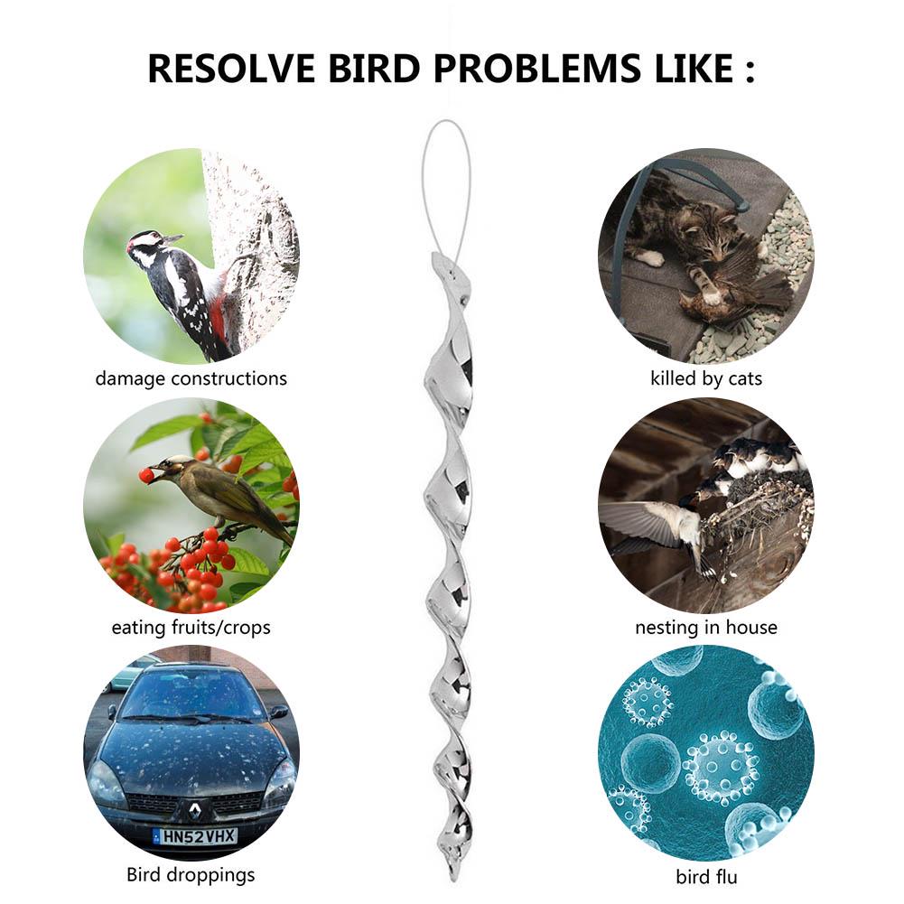 Buy 10 Pcs/Set Bird Scare Rods Spiral Wind Effective Hanging Birds ...