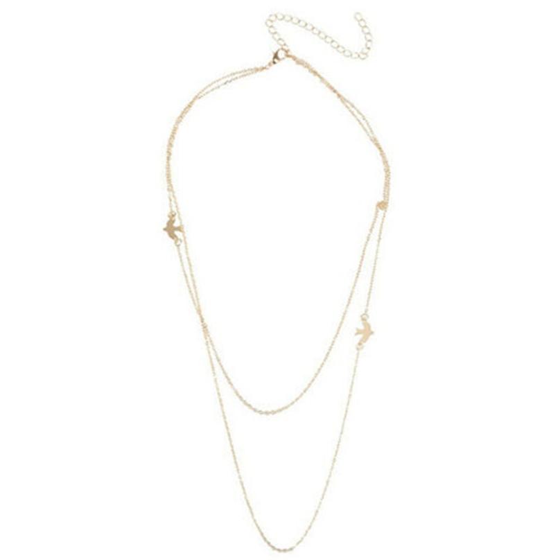Buy European Style Double Layer Peace Pigeon Necklace Layered Clavicle ...
