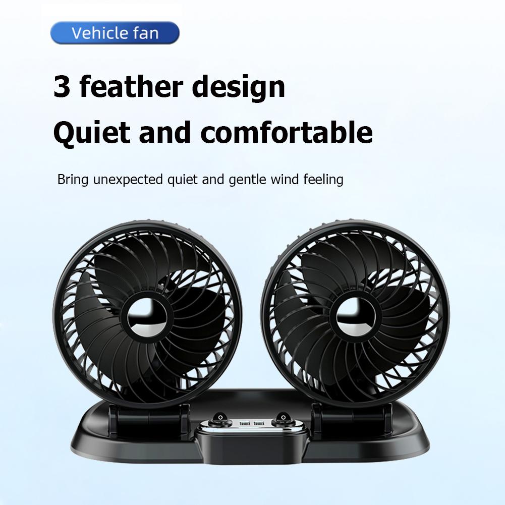 Buy 360 Rotating Dual USB Charging Fan Strong Airflow Personal Desk Fan ...
