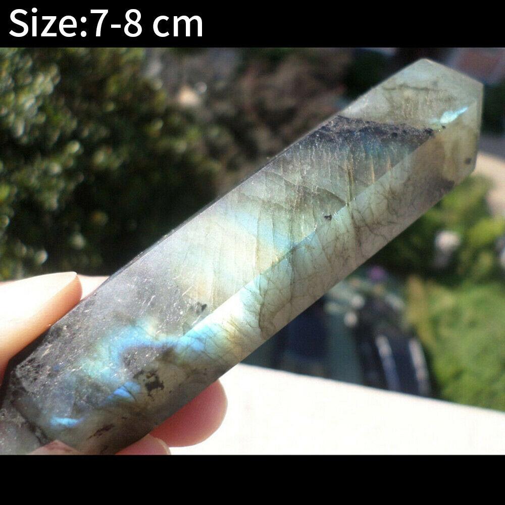 Natural Labradorite Quartz Obelisk Crystal Wand Point Healing Jewelry ...