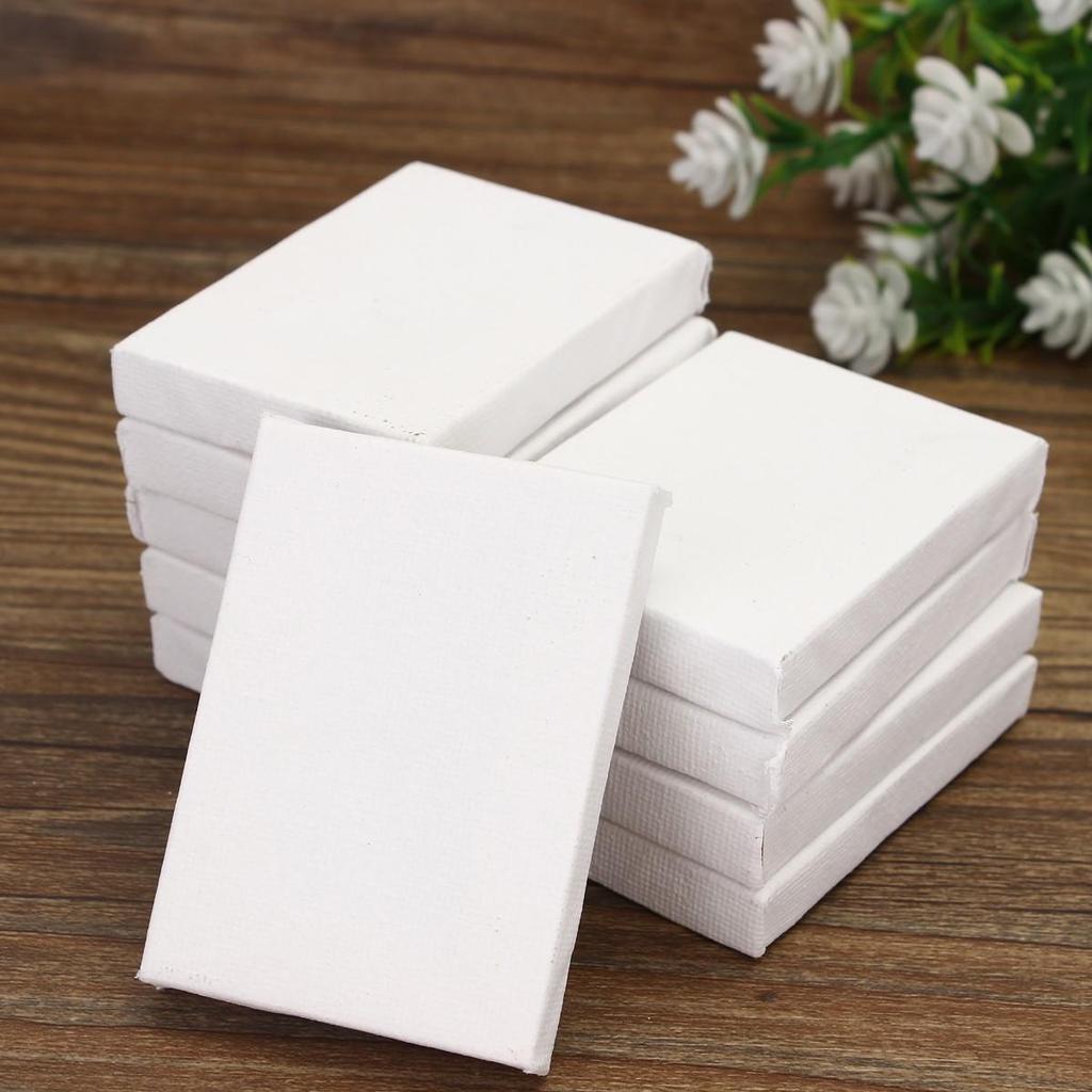 Buy 10pcs New 5*7cm White Mini Stretched Art Board Cotton Wood Frame ...
