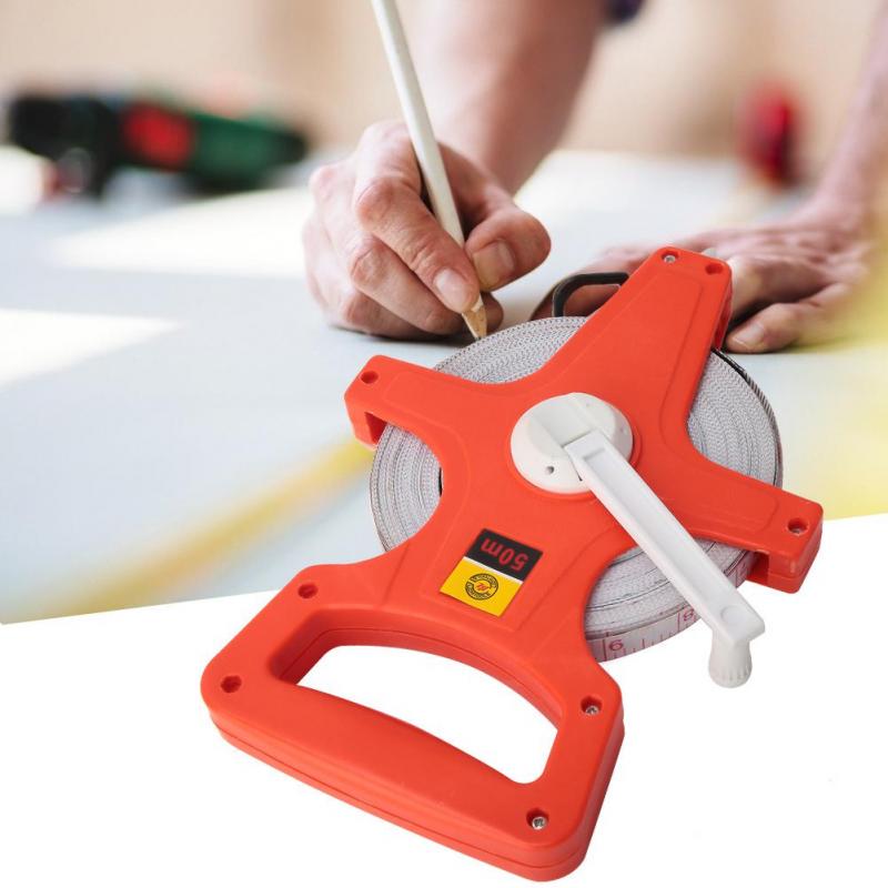 Buy 50m Thickened Hand Stainless Steel Open Reel Tape Measure Measuring ...