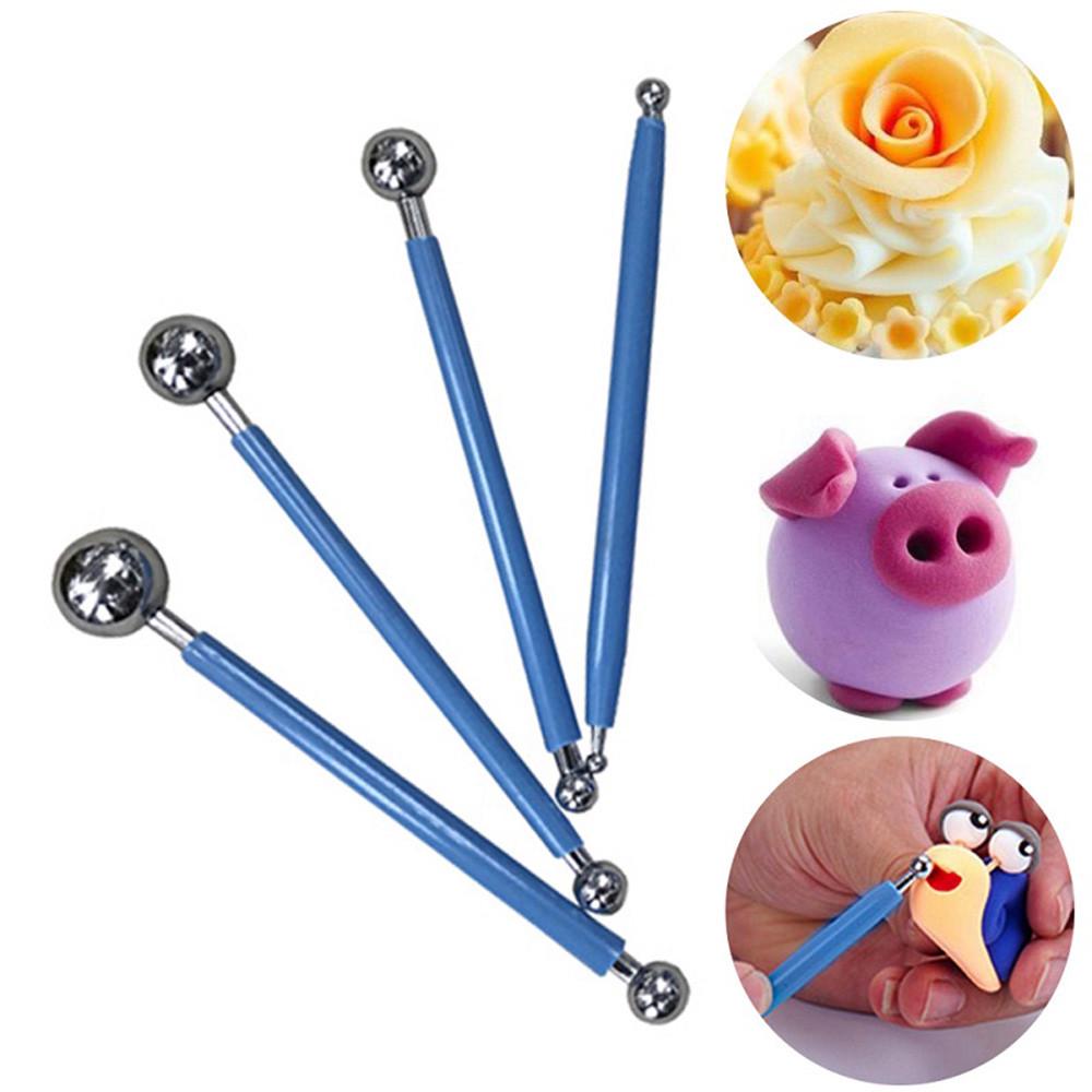 Buy 4 Piece Ball Stylus Dotting Modeling Tools Pottery Carving Tool ...