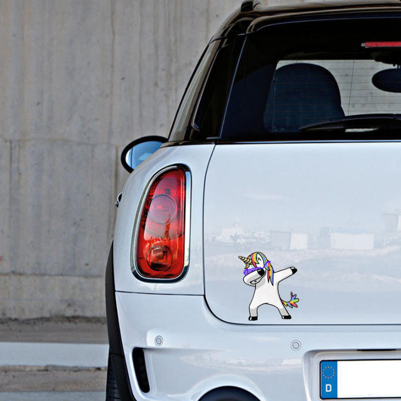 Funny Unicorn Car Sticker Waterproof Reflective Stickers Cute Sunscreen ...