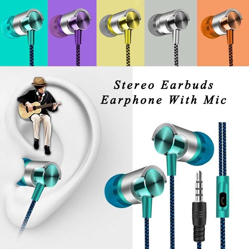 Focus Universal 3.5mm In-Ear Stereo Earbuds Earphone With Mic For Cell ...