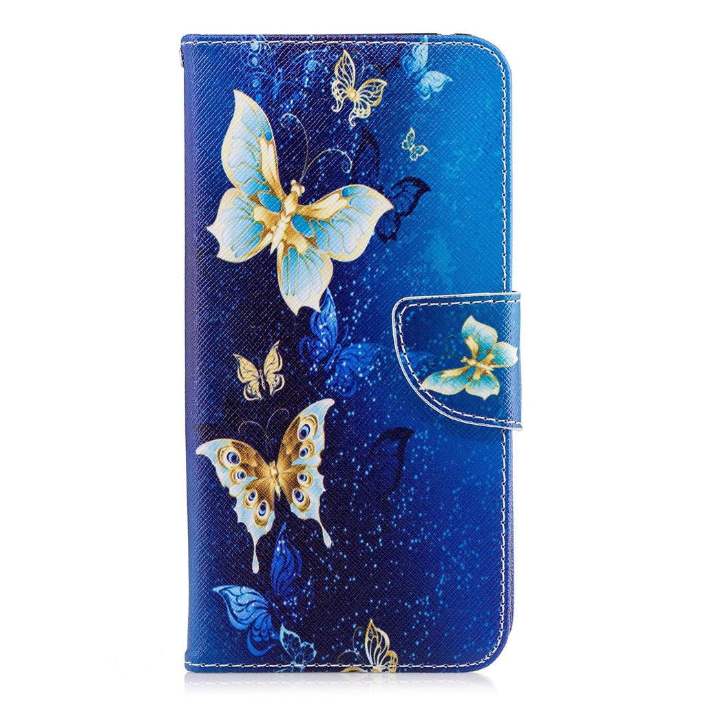 Fashion Golden Butterfly Pattern Luxury PU Leather Flip Wallet Phone ...