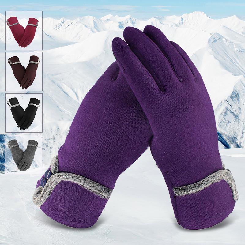 Buy Women Touch Screen Winter Autumn Warm Wrist Mittens Driving Ski ...
