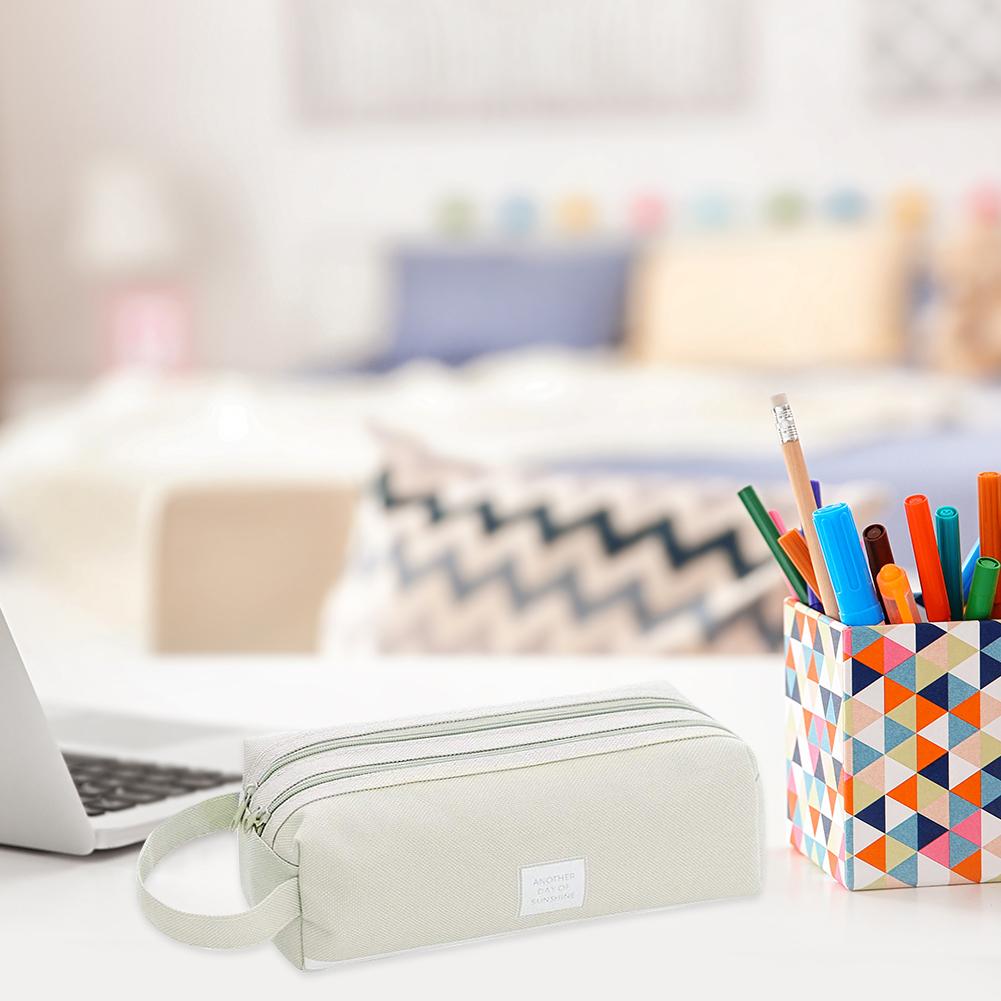 Cheap Large Capacity Pencil Case Bags Zipper Solid Stationery Box ...
