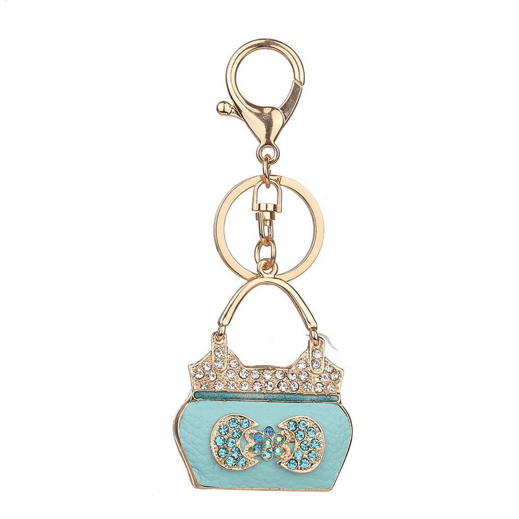 Buy Rhinestone Handbag Shaped Key Chain Women Bag Key Ring Car Key ...