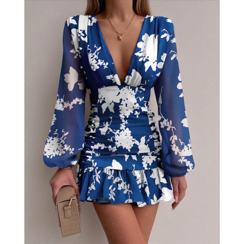 Satın alın 2022 Summer New Hot Blue Mini Dresses for Women Party ...