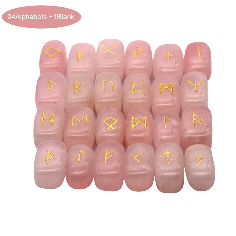 25 ADET / Set Rune Stones Spiritual Scrying Stones Runic Alfabe ...
