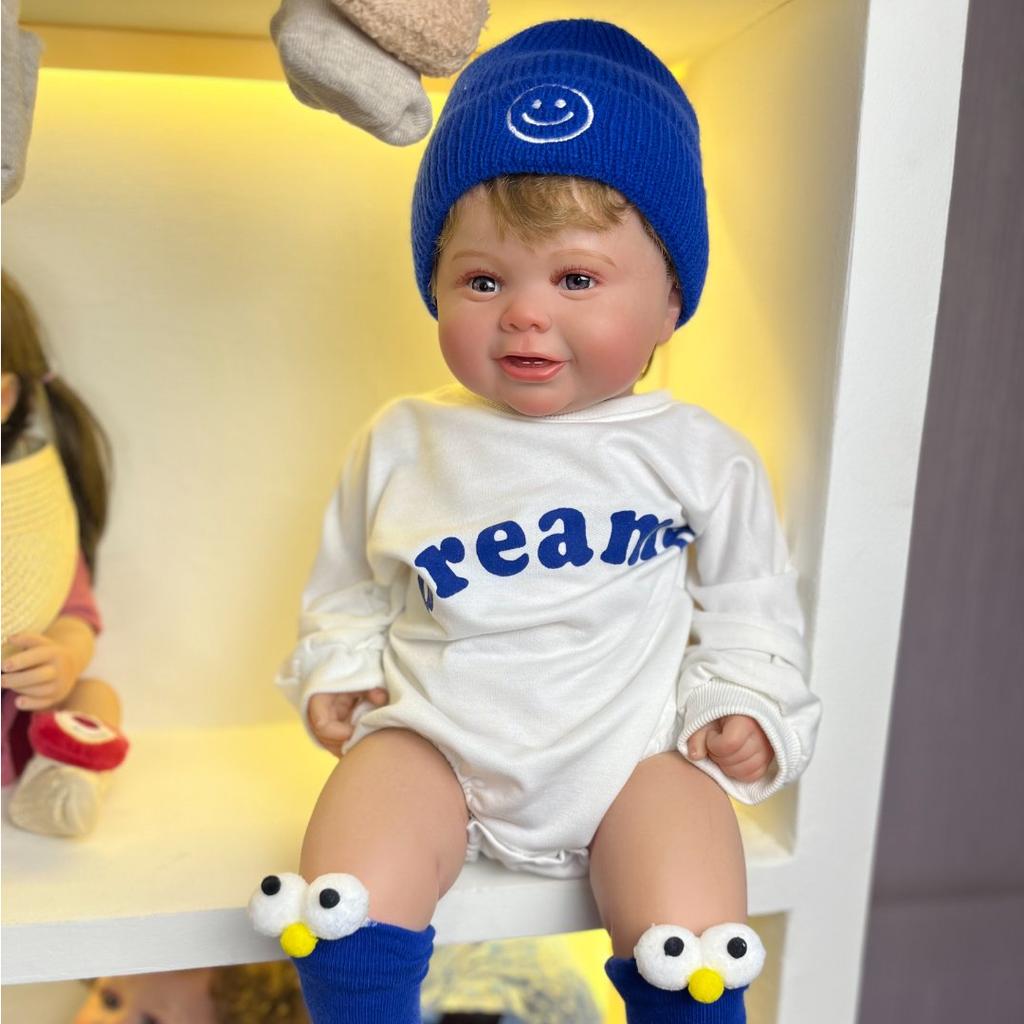 60 CM Reborn babypop 3D-verfhuid met ader Zacht siliconen voor kinderen ...