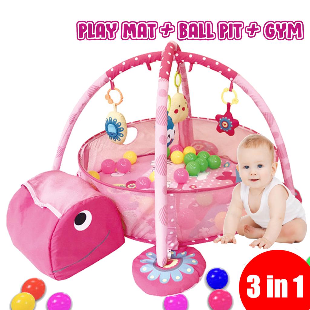 Buy 3 In 1 Soft Baby Kid Play Round Cartoon Turtle Crawling Blanket ...