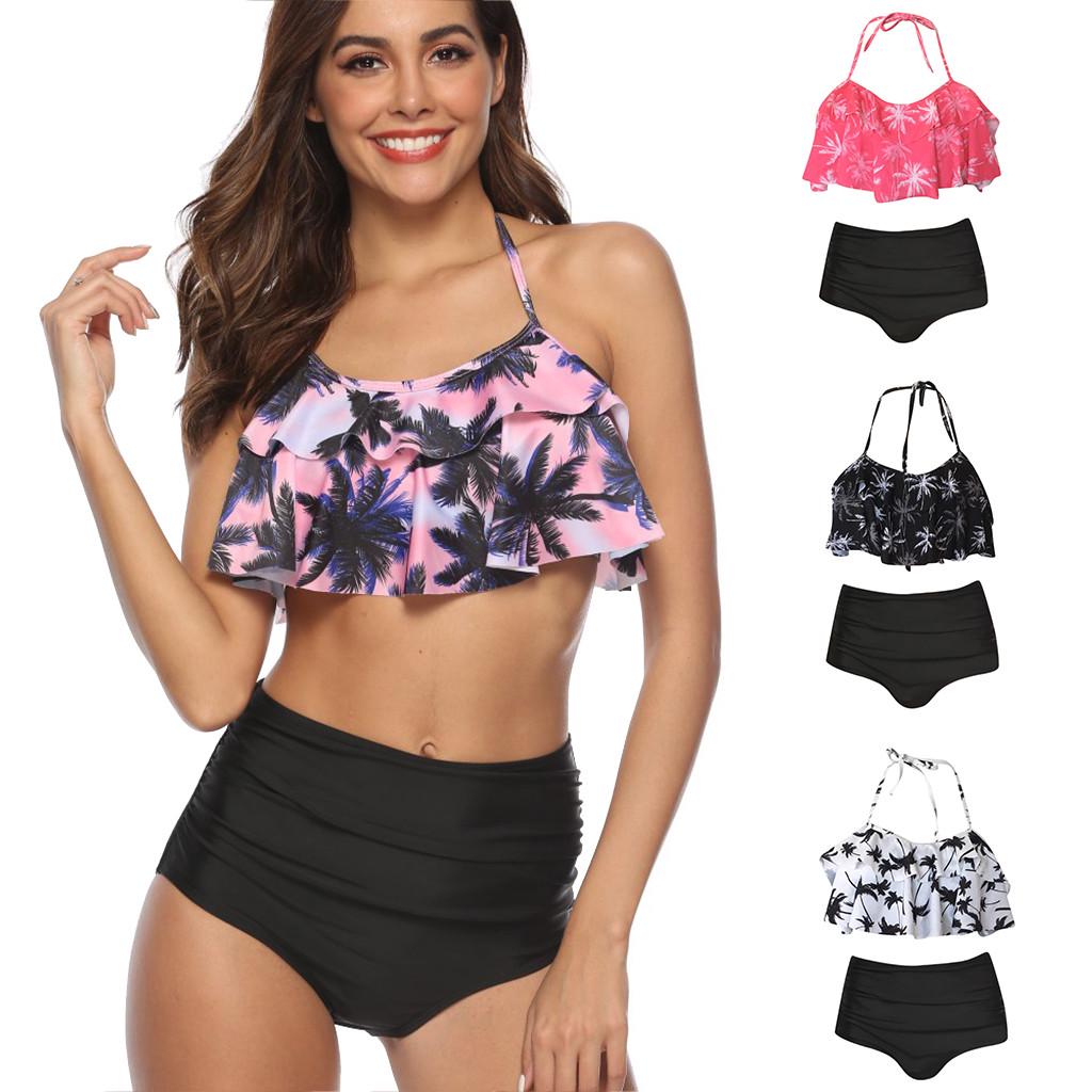 Buy Women 2 Piece Printed Tops Bottoms Bikini Set Swimsuits Swimwear At