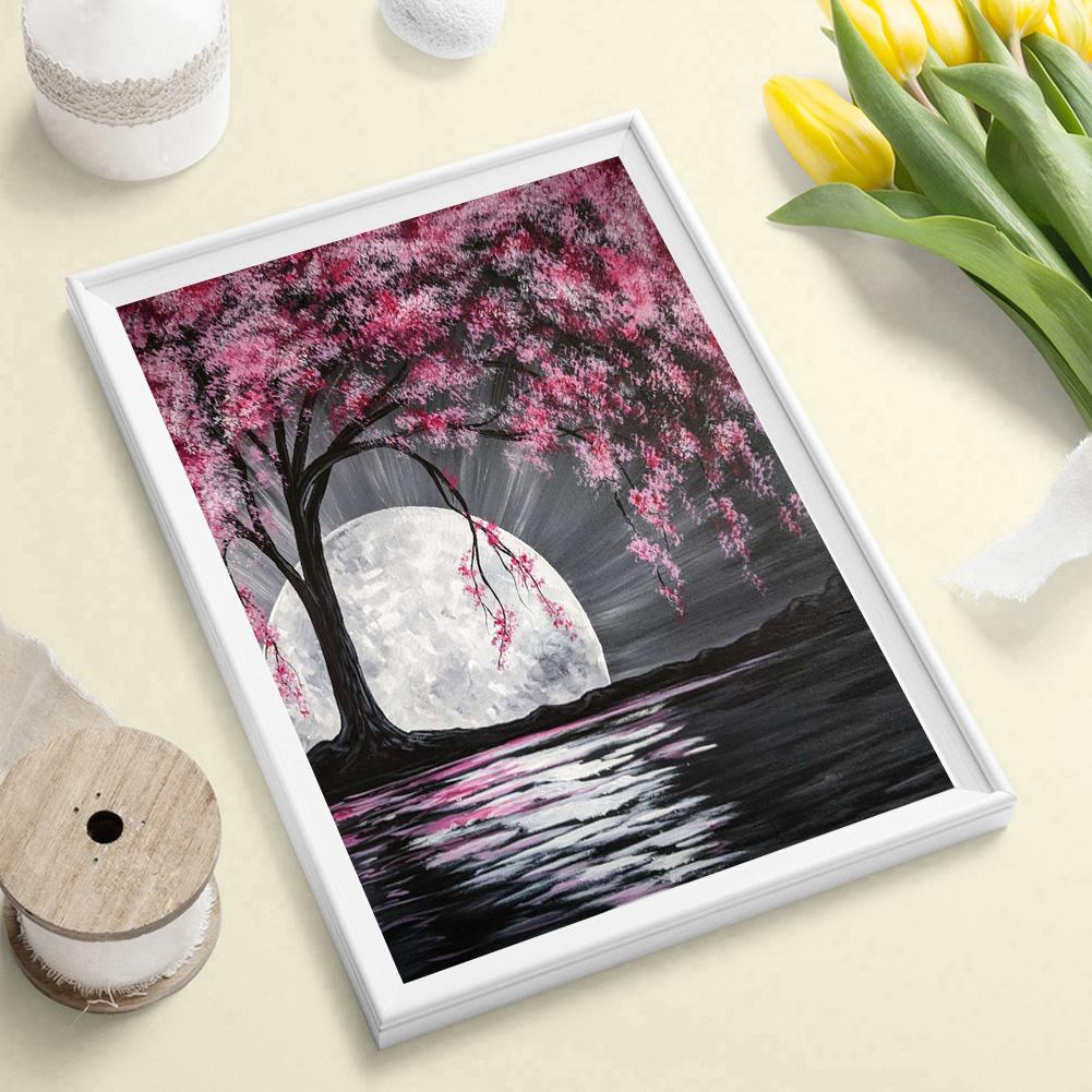 Kjøp DIY Full Drill Diamond Painting Cherry Blossoms Rhinestone Art ...