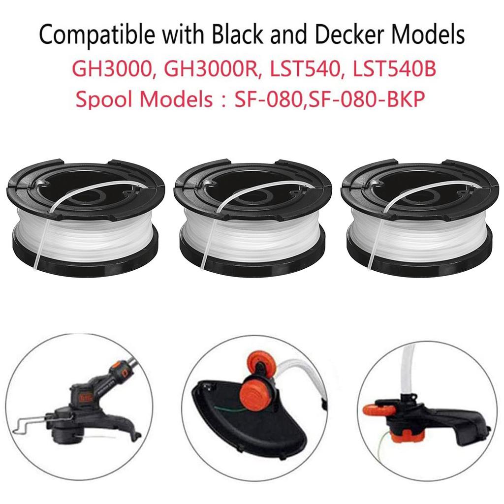 Buy 3X For Black&Decker A6481 Strimmer Trimmer Spool Line ST4525 ST6600 ...