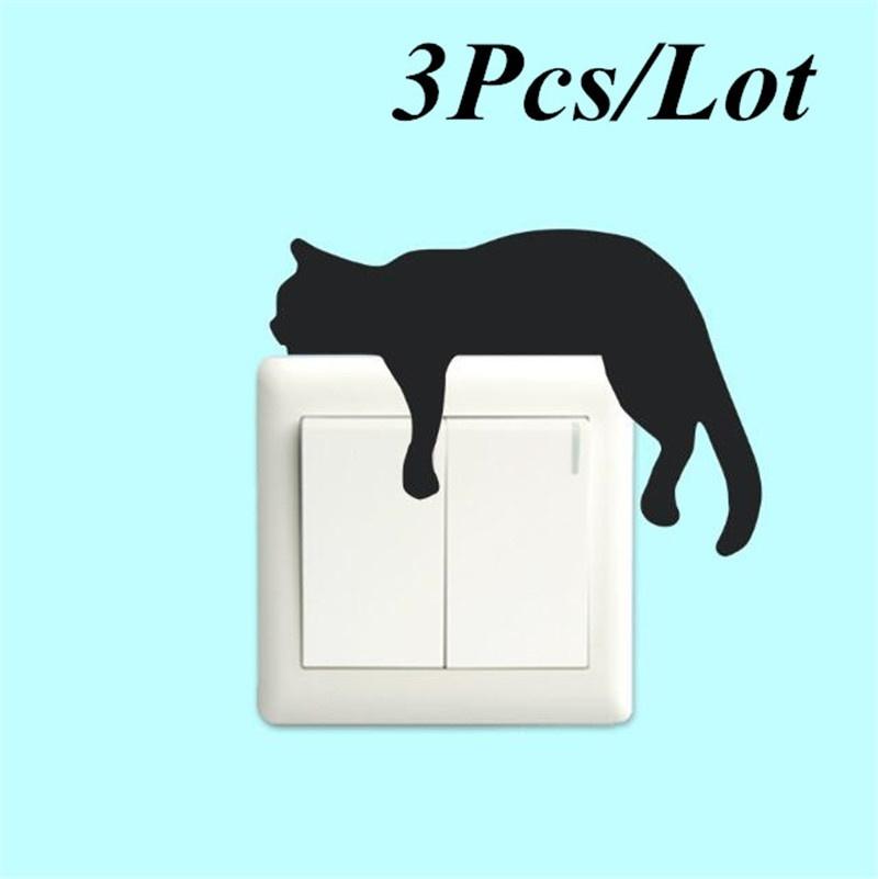 Buy 3 Pcs/Lot Lovely Cat Light Switch Phone Wall Stickers for Kids ...