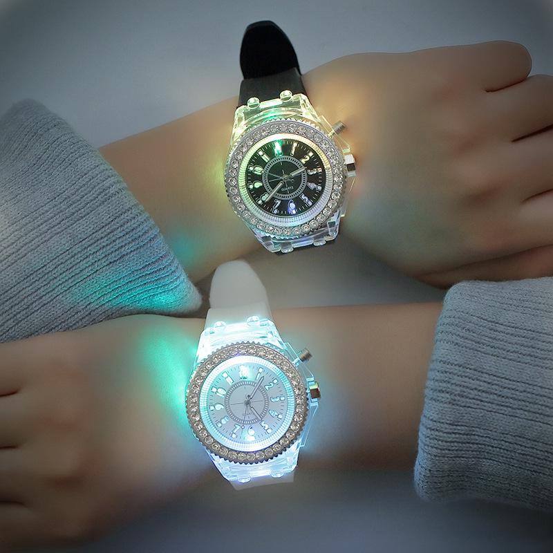 Buy Luminous Personality Led Harajuku Student Couples Jelly Quartz ...