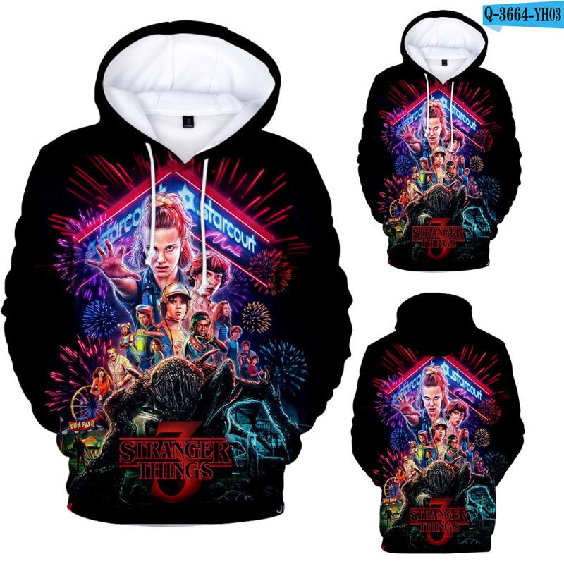 Fashion 3D Colour Printed Unisex Hoodies Stranger Things uygun fiyatlı satın alın - fiyat ...