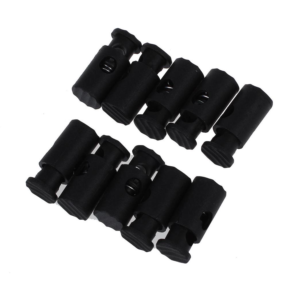 Buy Black Plastic Toggles Spring Stop Drawstring Rope Cord Locks 10 Pcs ...