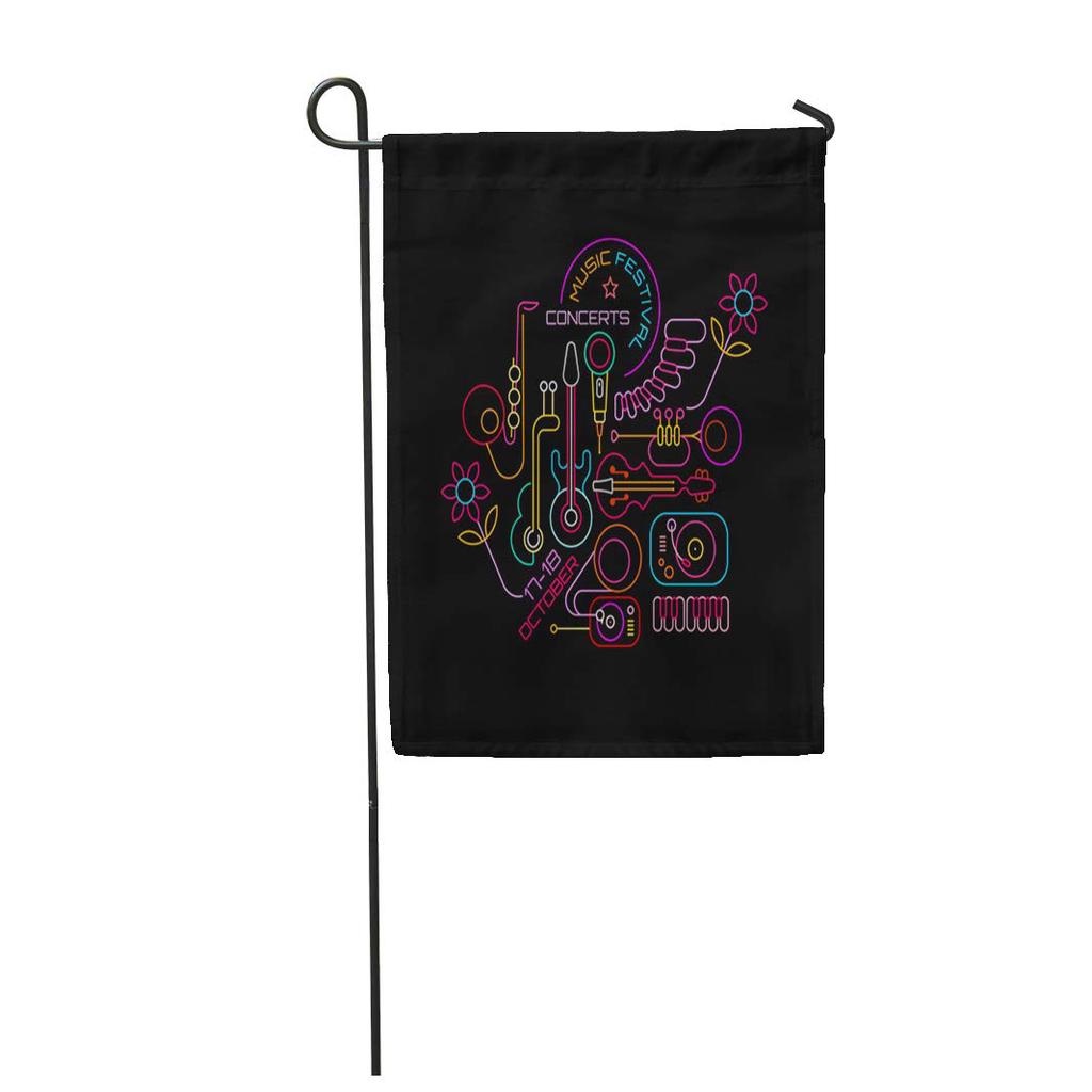 Buy Neon Colors On Music Festival Concerts Line Musical Instruments Dj ...