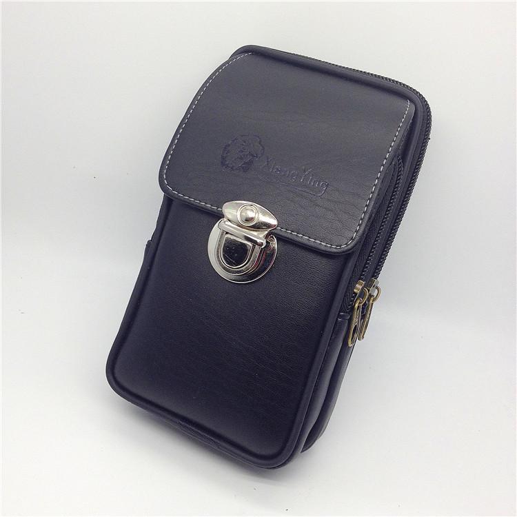 Buy Mini Men Faux Leather Zipper Tactical Belt Pouch Waist Bag Security ...