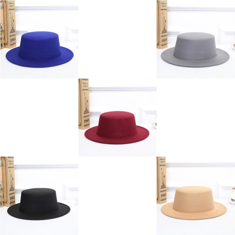 Buy Women Fall Winter Retro Jazz Ladies Warm Female Fedoras Bucket ...