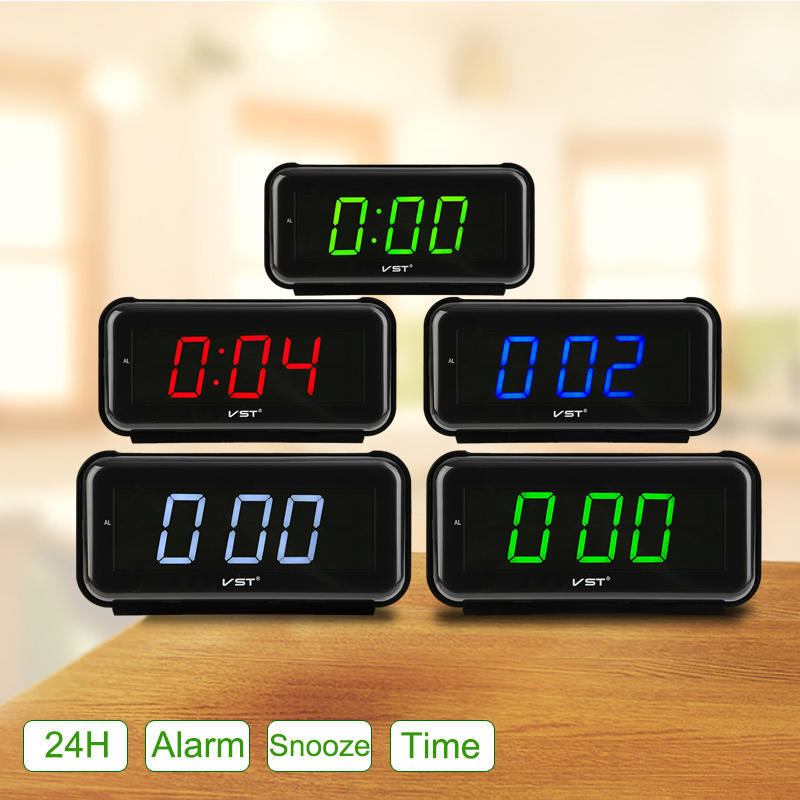 Buy Digital Modern LED Snooze Alarm Clock Timer Display 24-Hour Desk ...