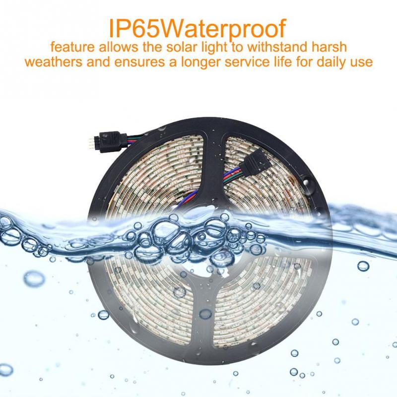 Buy 5M 5V 300LED Solar Powered Waterproof RGB LED Strip Fairy Light ...