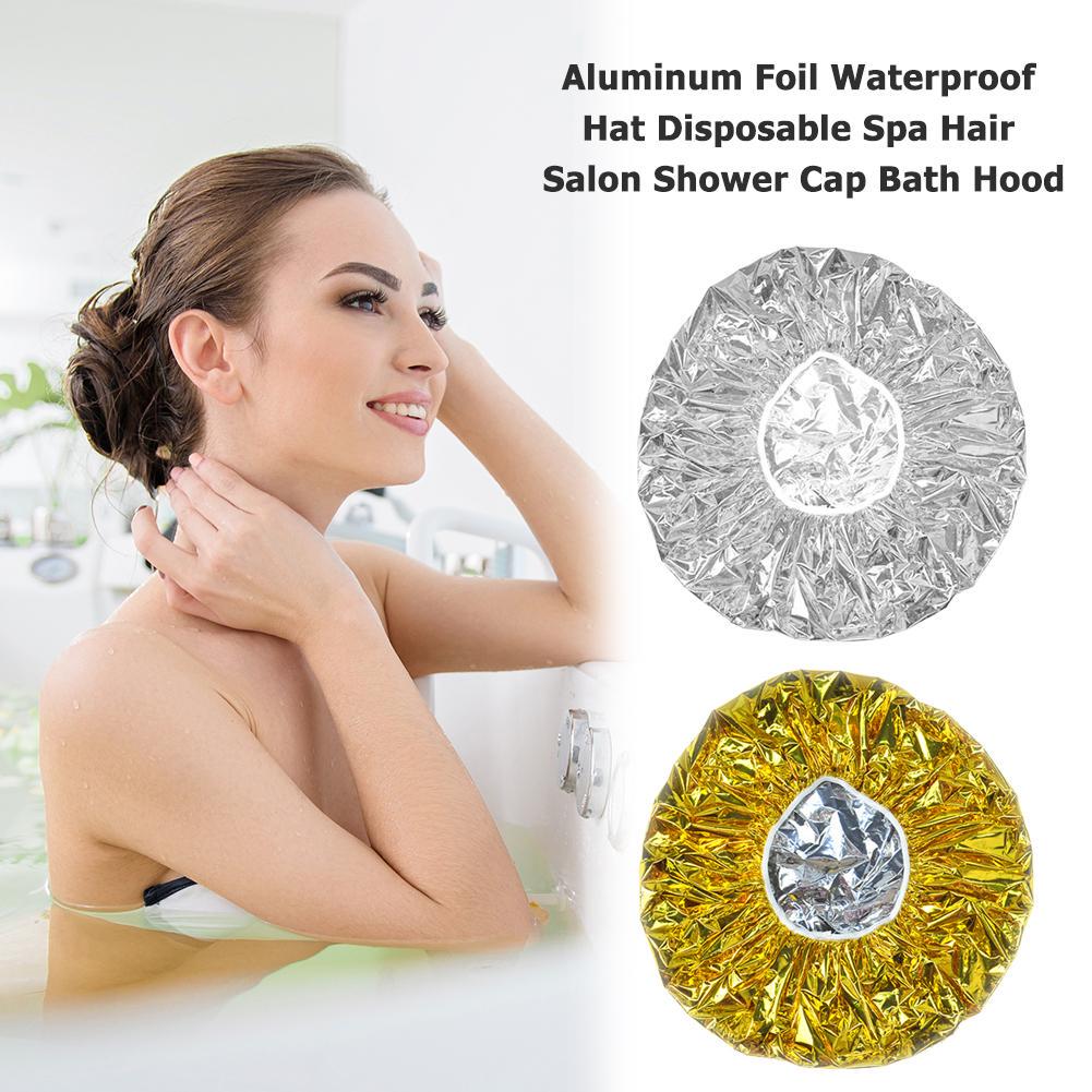 Cheap 1pc Aluminum Foil Waterproof Hat Disposable Spa Hair Salon Shower ...