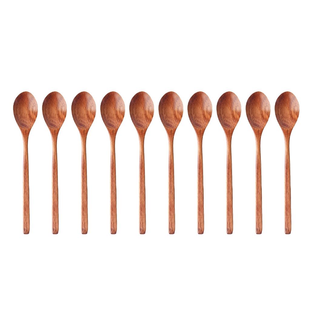 💰Köp billigt online 10 Pieces Wood Soup Spoons for Stirring, Long ...
